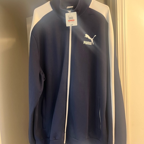Puma | Jackets & Coats | Puma Blue And White Lightweight Track Jacket ...